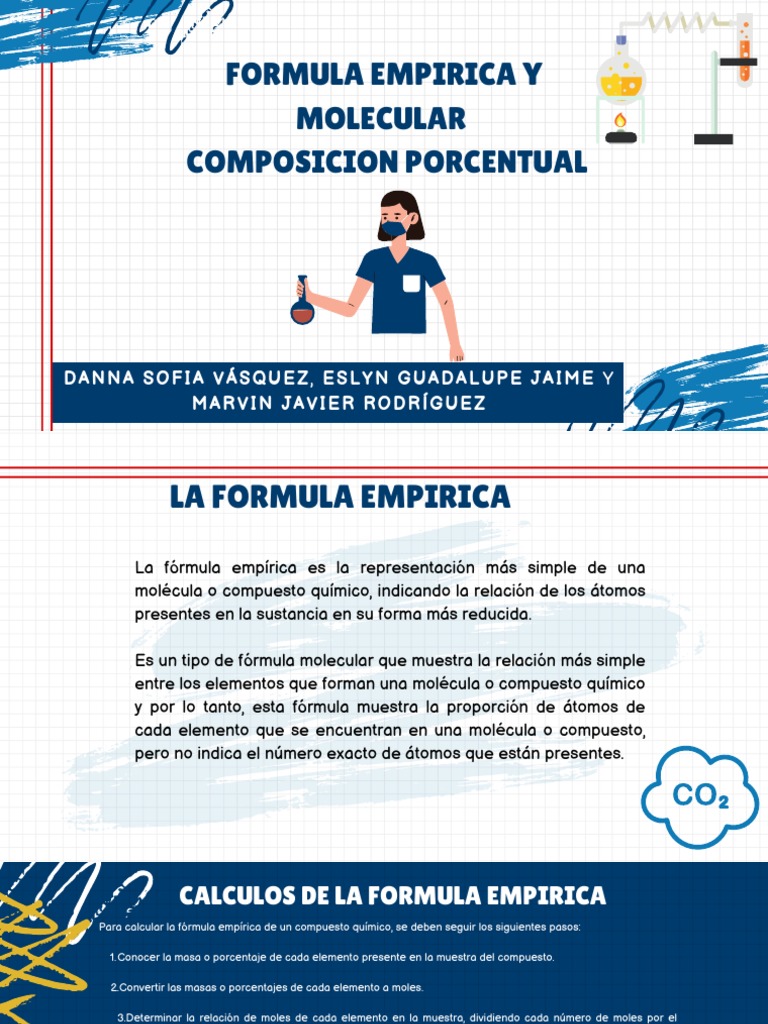 Formula Empírica y Molecular Composición Porcentual | PDF
