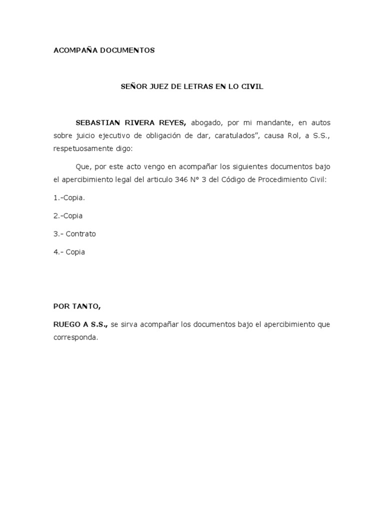 Acompaña Documentos Minuta | PDF | Estudios de idiomas extranjeros | Derecho