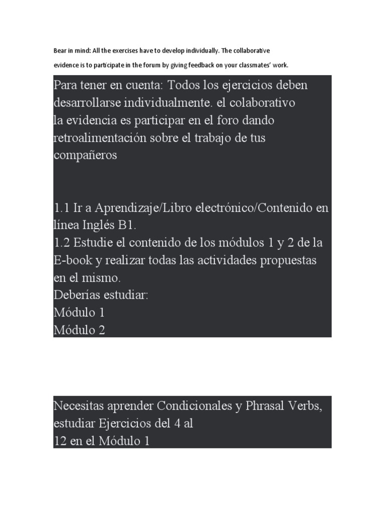 Trabajo de Ingles B1 Act 2 | PDF