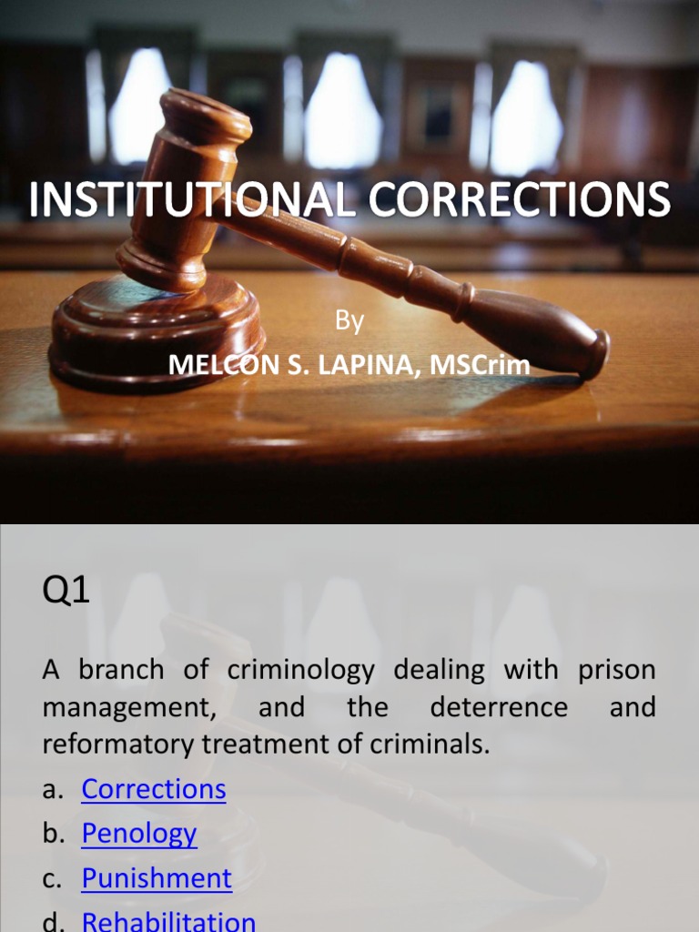 Institutional Corrections Overview | PDF | Prison | Probation