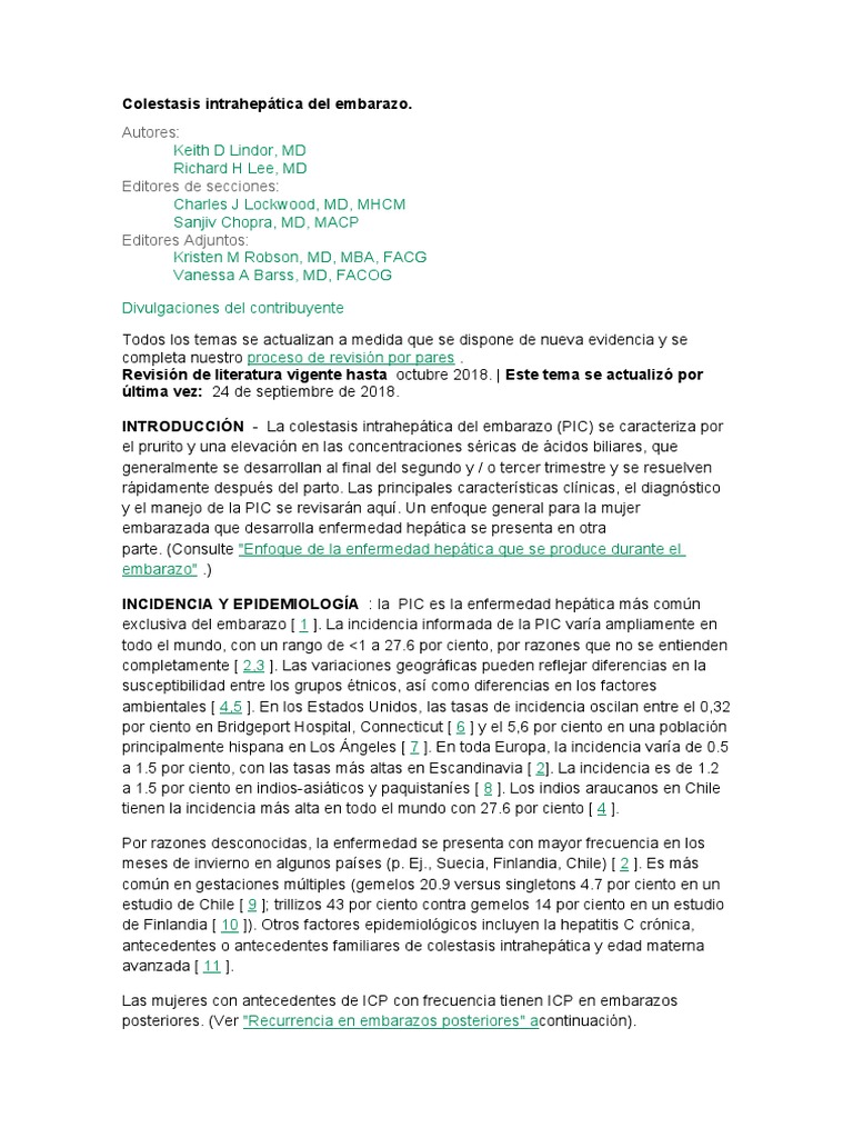 Colestasis intrahepática del embarazo | PDF | Feto | Parto prematuro