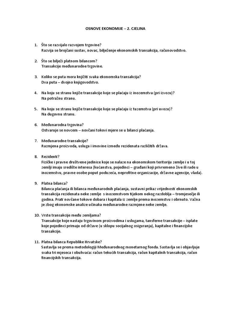 Osnove Ekonomije 2 Cjelina Pdf