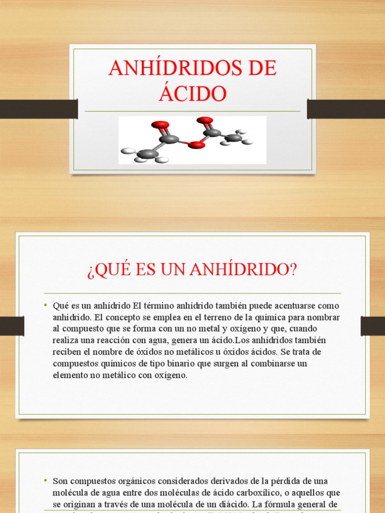 ANHÍDRIDOS DE ÁCIDO Nueva 1231 | PDF | Óxido | Ácido
