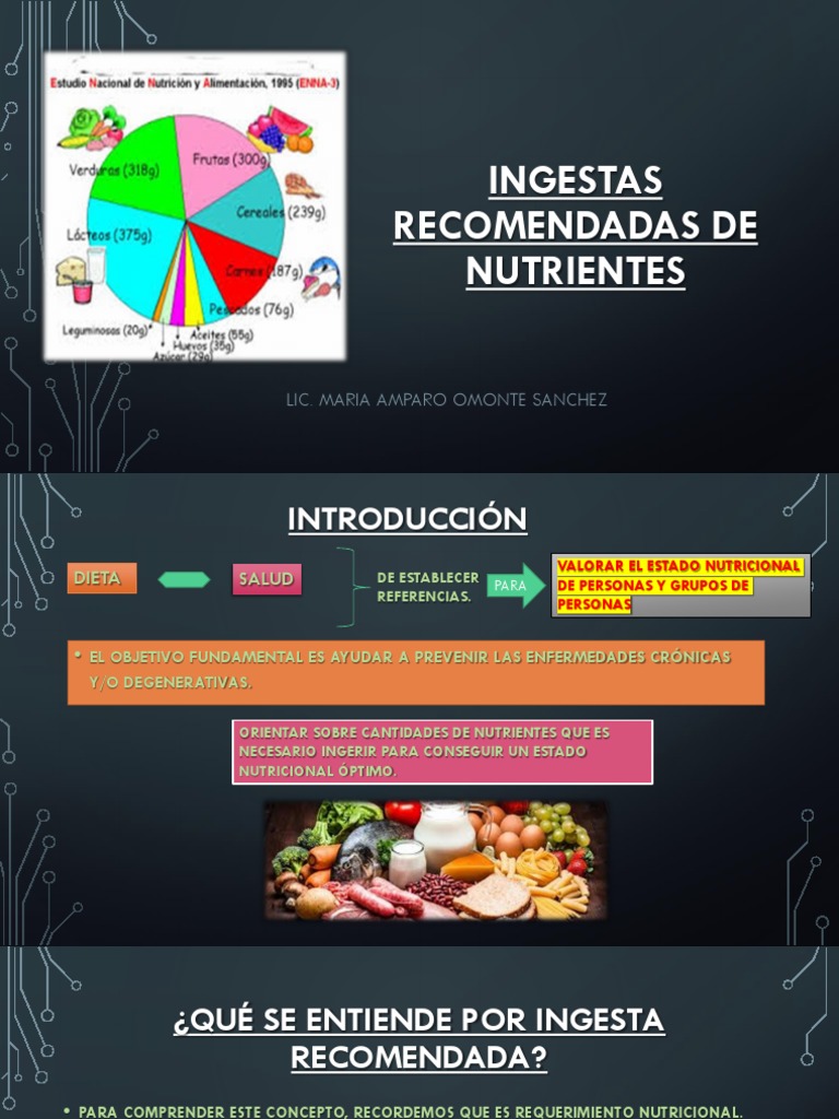 Ingestas Recomendadas de Nutrientes | Descargar gratis PDF | Nutrición ...