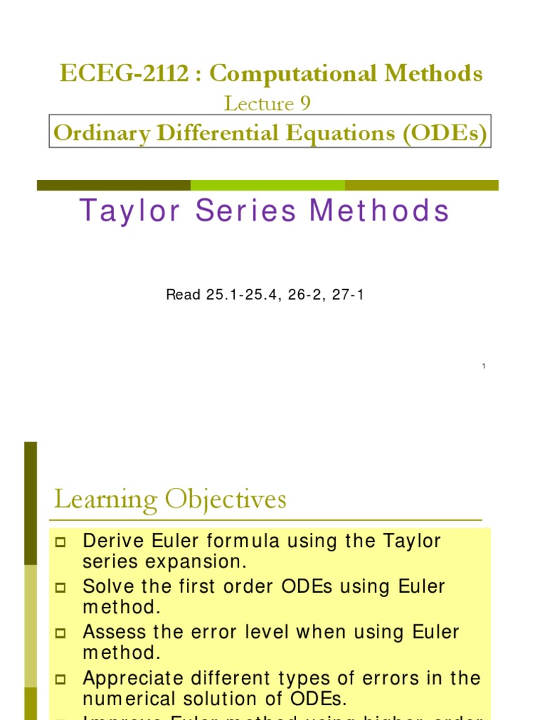 Lecture 09 | PDF | Ordinary Differential Equation | Algorithms
