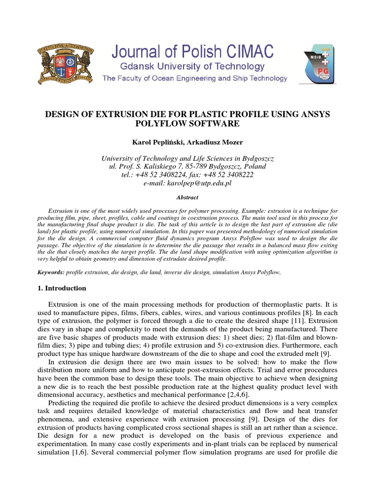 Design Extrusion Die Using ANSYS Polyflow | PDF | Fluid Dynamics | Viscosity