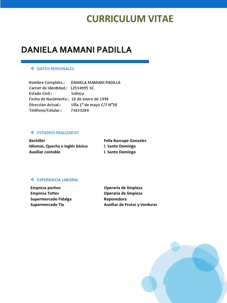 Curriculum Daniela | PDF