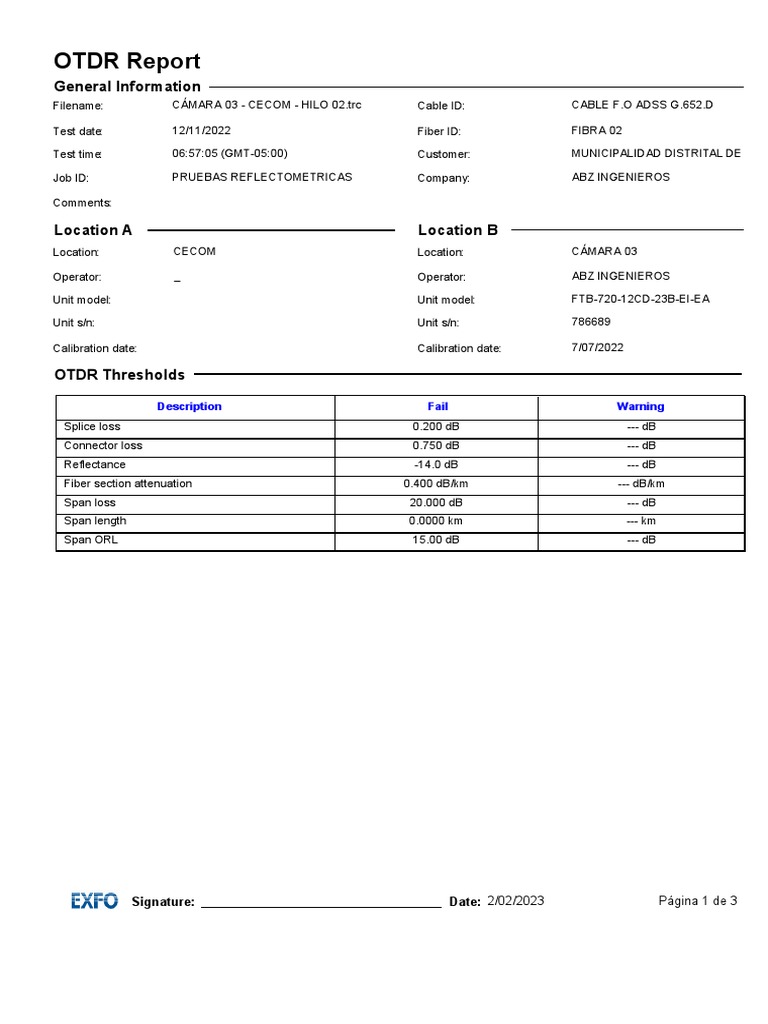 Crystal Reports - OTDR | PDF