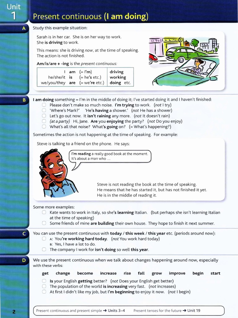 Present Simple and Present Continuous - Grammar | PDF