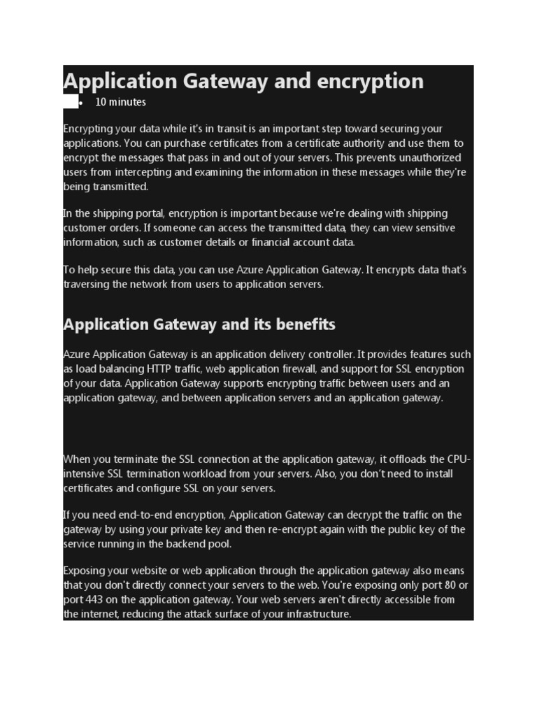 Encrypt Network Traffic End To End With Azure Application Gateway | PDF ...