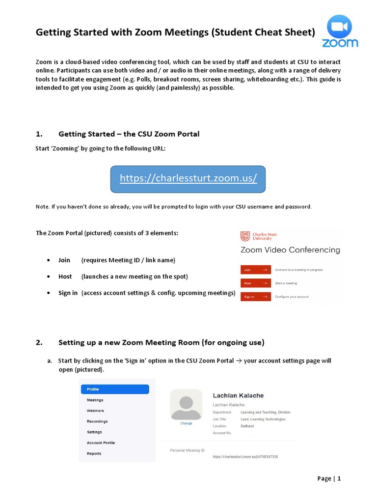 Zoom Cheat Sheet (Students) 202030 | PDF