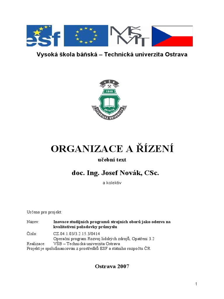 Organizace A Rizeni | PDF