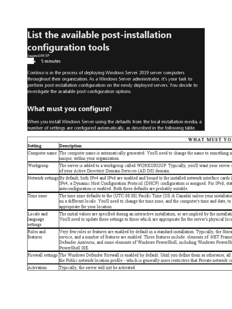Configuring Windows Server 2019 Post-Installation: An Overview of ... Configuring Windows Server 2019 Post-Installation: An Overview of ...