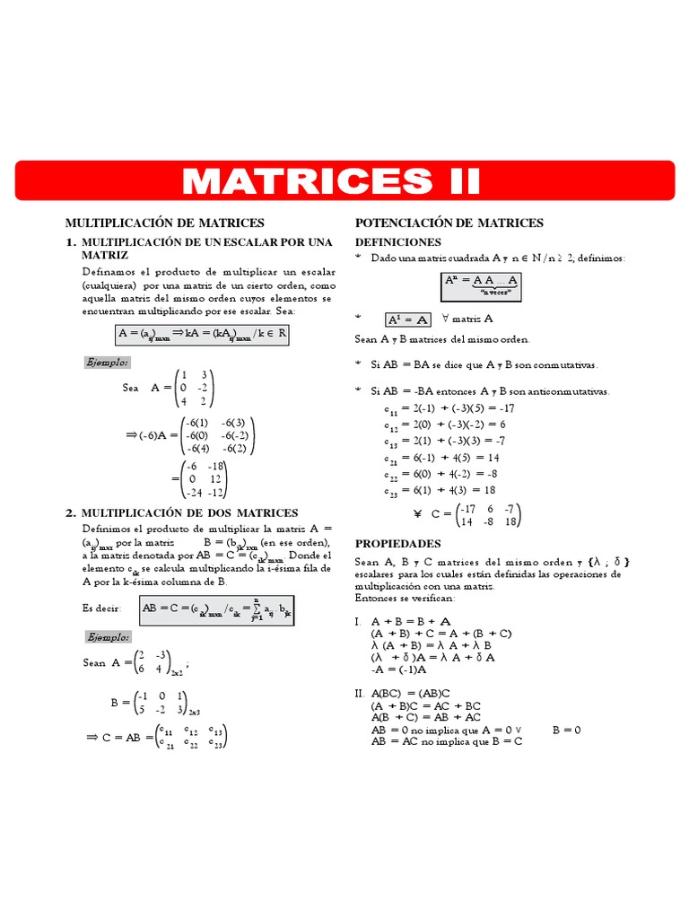 Ejercicios-de-Matrices-II- | PDF