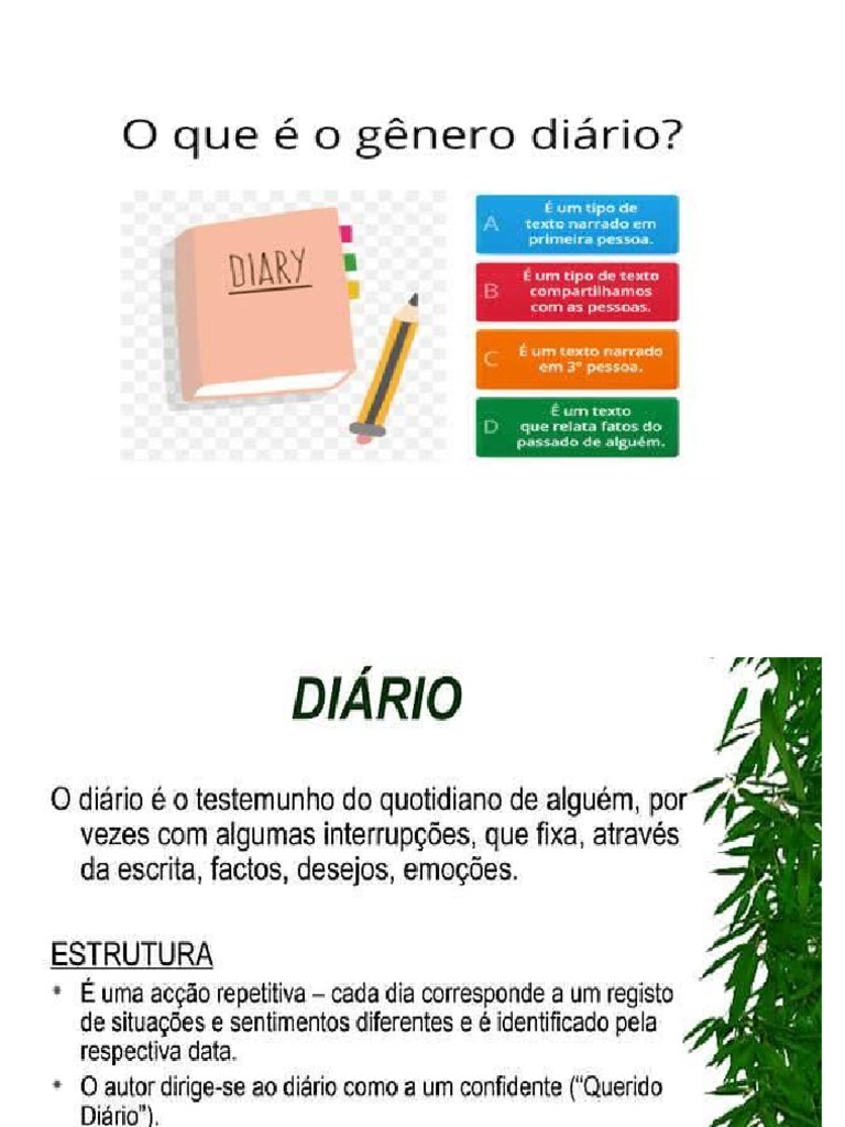 Diario - Genero Textual | PDF | Autor | Narrativa