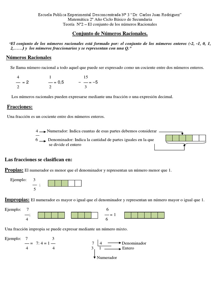 Conjunto de Números Racionales | PDF | Exponenciación | Número racional