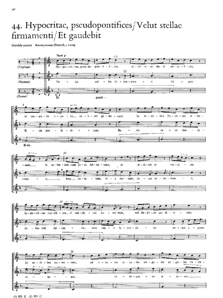 The Ars Antiqua - Motet & Secular Polyphony | PDF