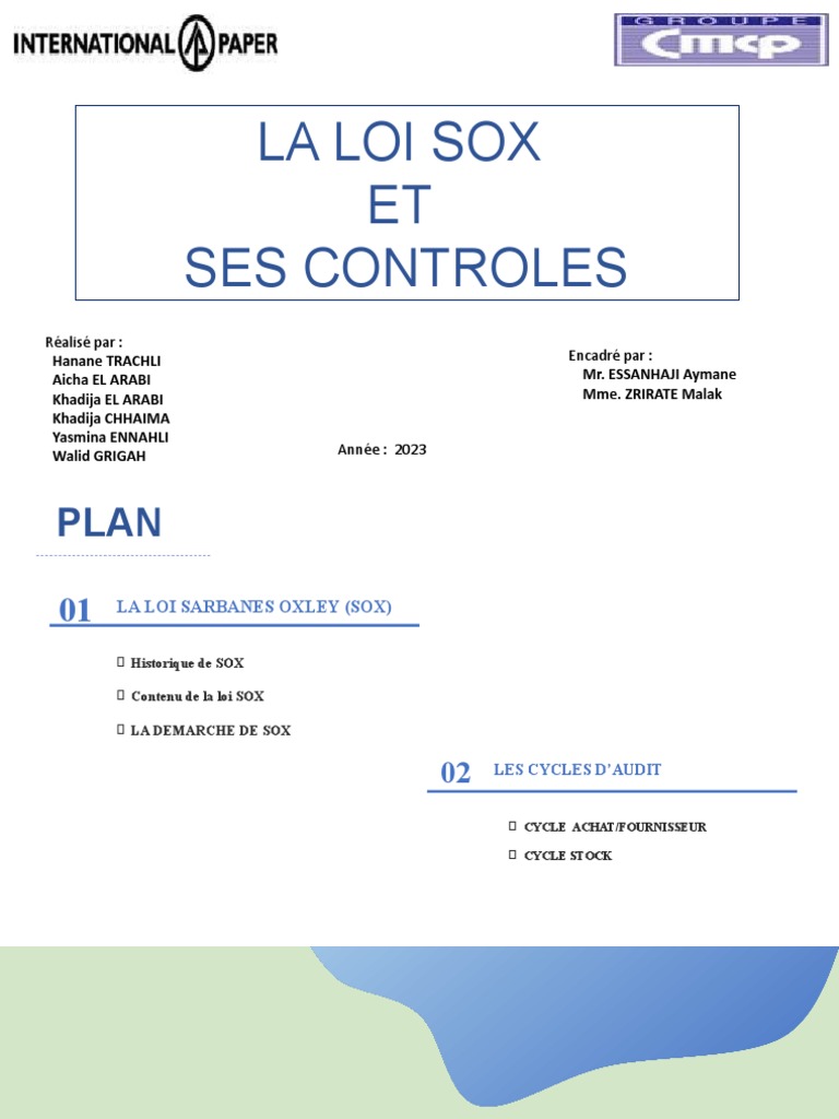 Loi SOX : Contrôles et Audits Essentiels | PDF | Inventaire | Facture
