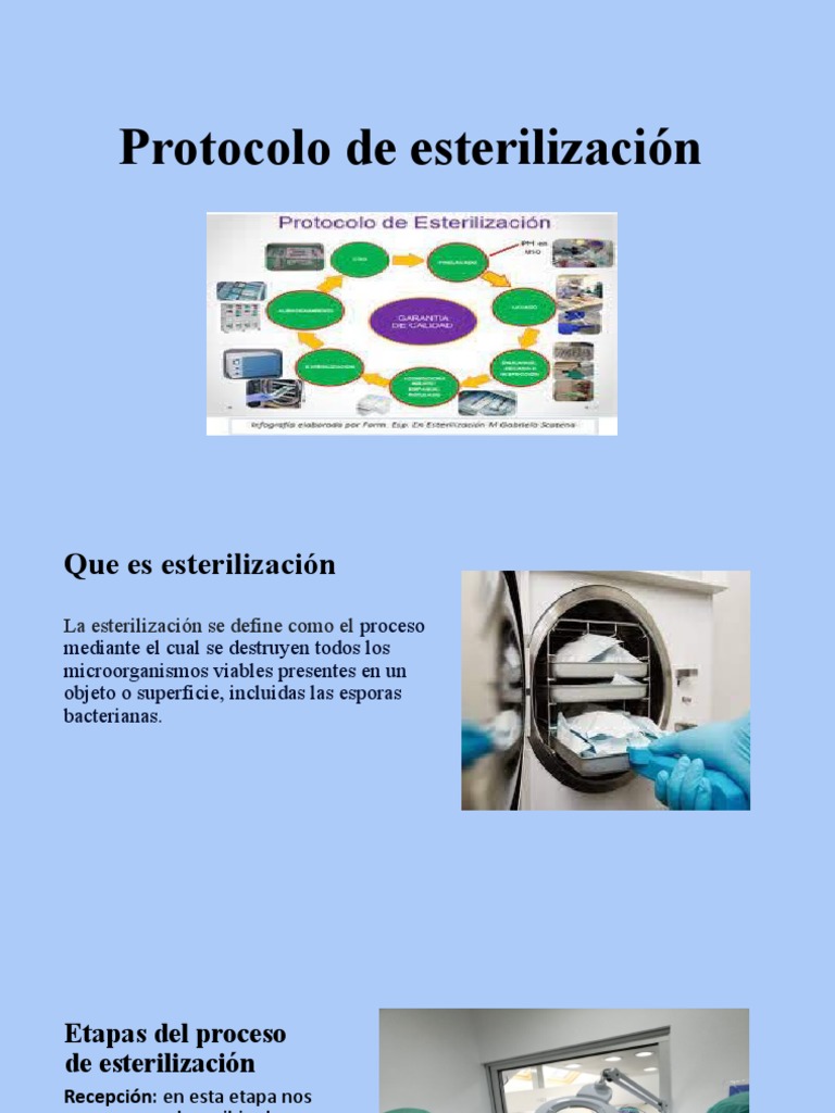 Protocolo de esterilización | PDF | Esterilización (Microbiología) | Química