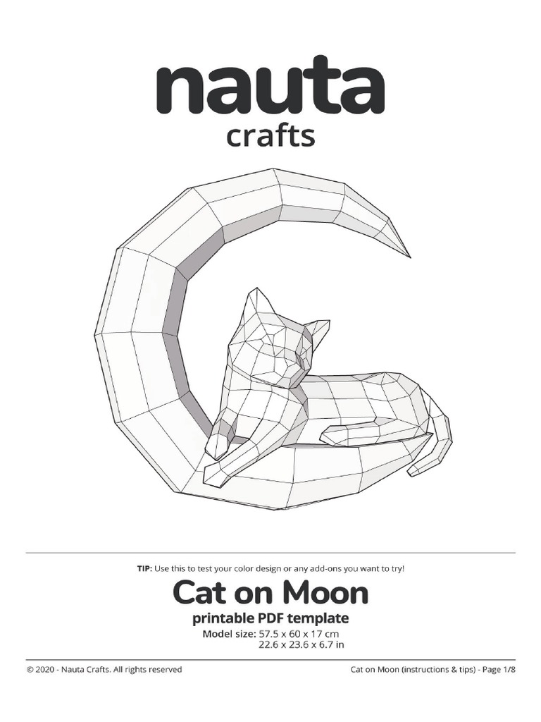 Gato en Luna (Pared) - Nauta Crafts | PDF