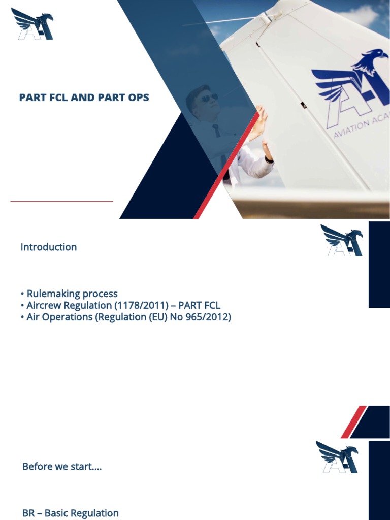 Part-Fcl and Part Ops Presentation | PDF | Flight Instructor | Professional Titles And ...