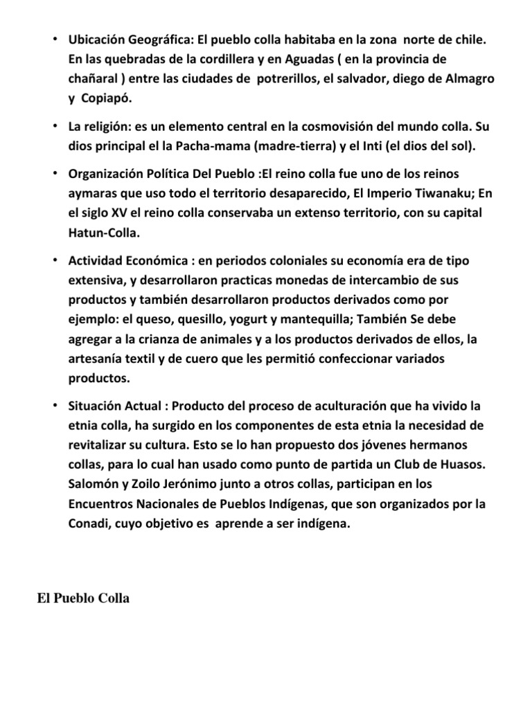 Collas | PDF | Gente indígena | Chile