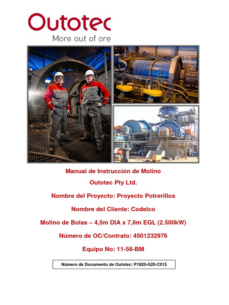 P1820-G20-C015-IOM Manual (Ball Mill) - Spa | PDF | Rodamiento ...