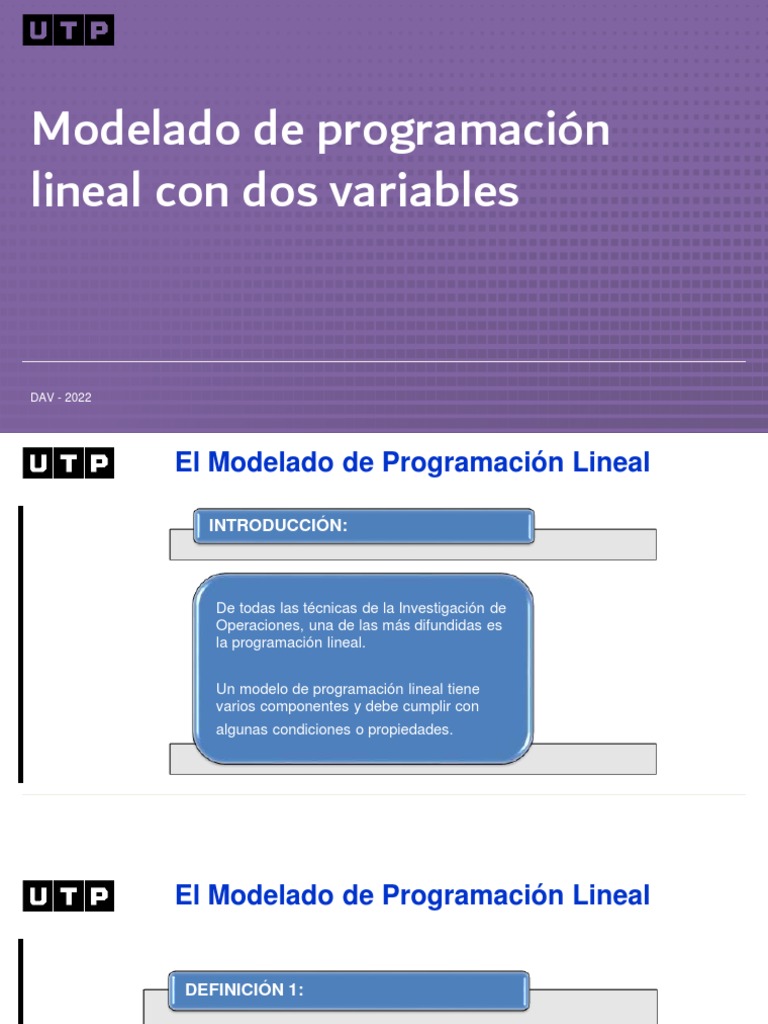 S02.s1 Semana 2 - Modelado de Programación Lineal Con Dos Variables | PDF S02.s1 Semana 2 - Modelado de Programación Lineal Con Dos Variables | PDF