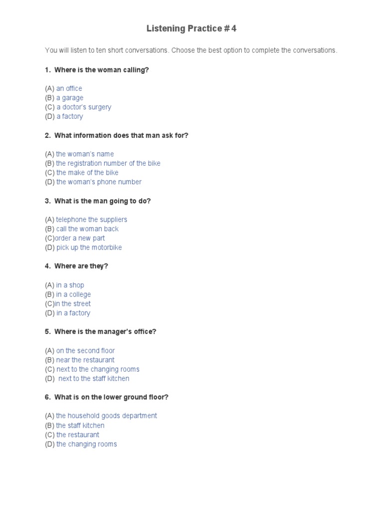 Listening 4 | PDF