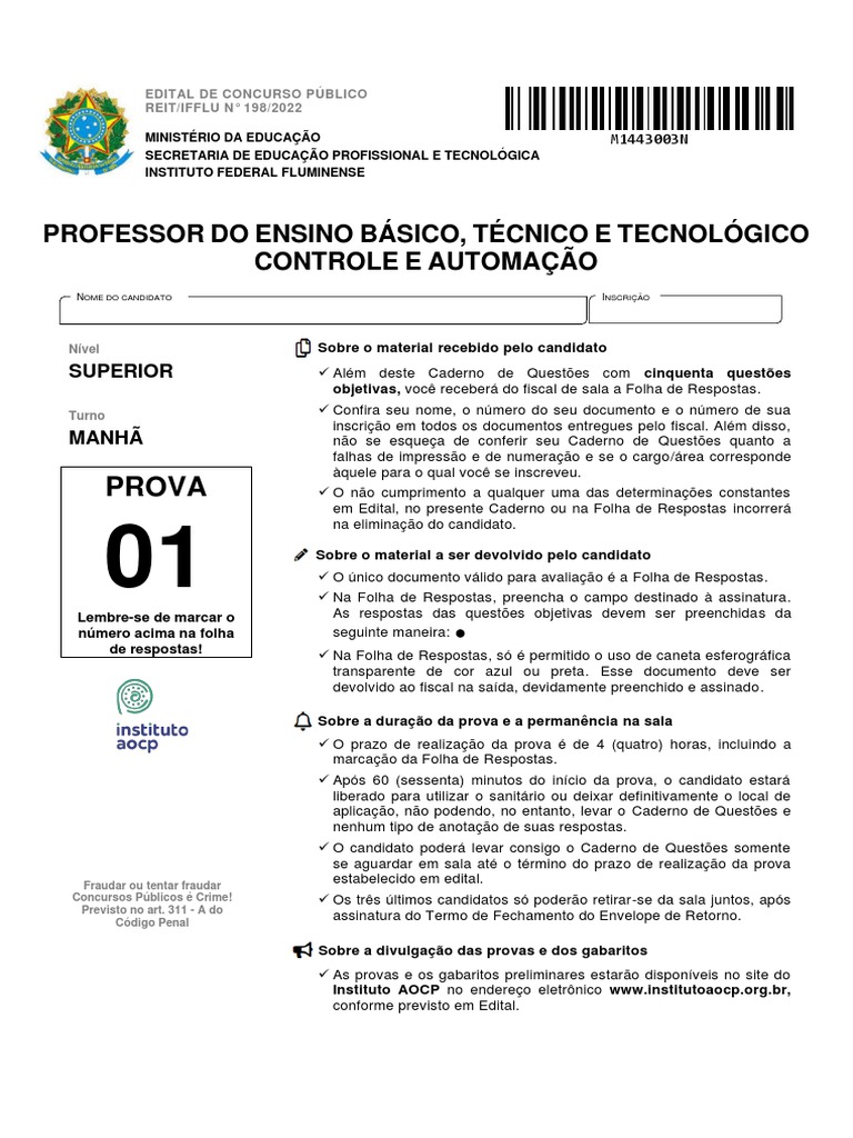 Prova Iff 2022 | PDF