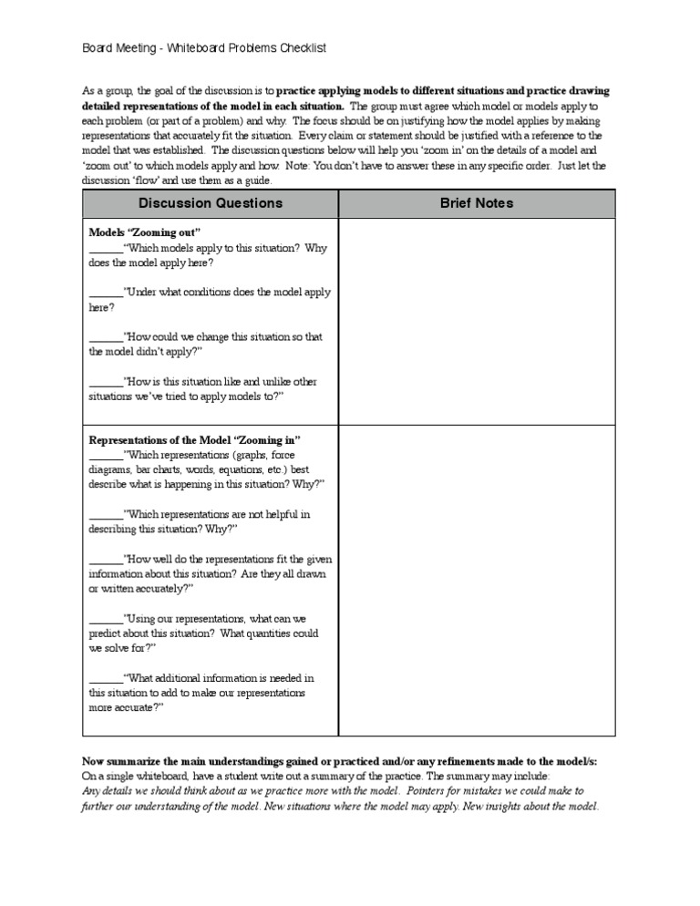 6 Model Practice Checklist | PDF