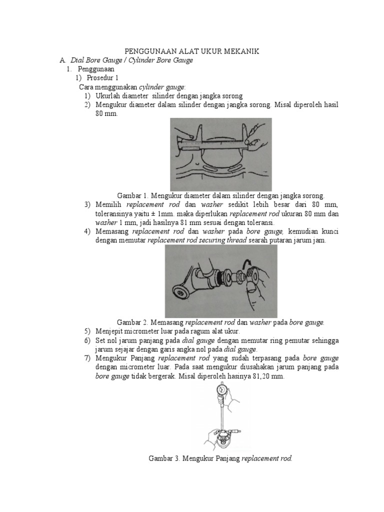 4.pembacaan Dan Penggunaan Alat Ukur Mekanik - Dial Bore Gauge | PDF