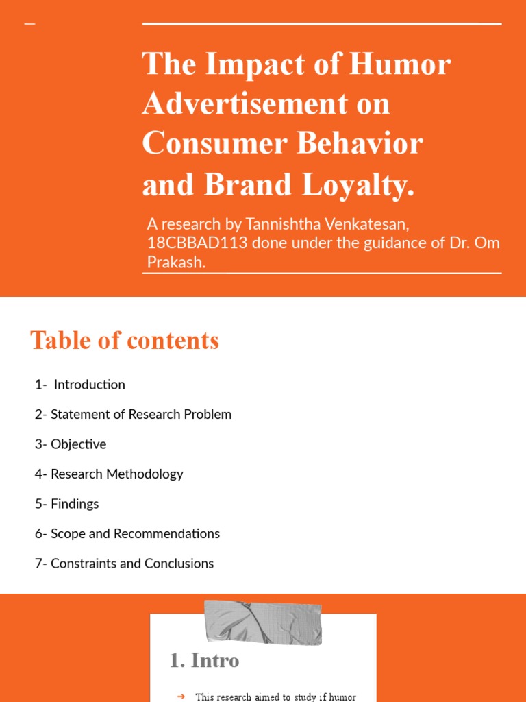 Impact of Humour Advertising On Consumer Behaviour and Brand Loyalty ...