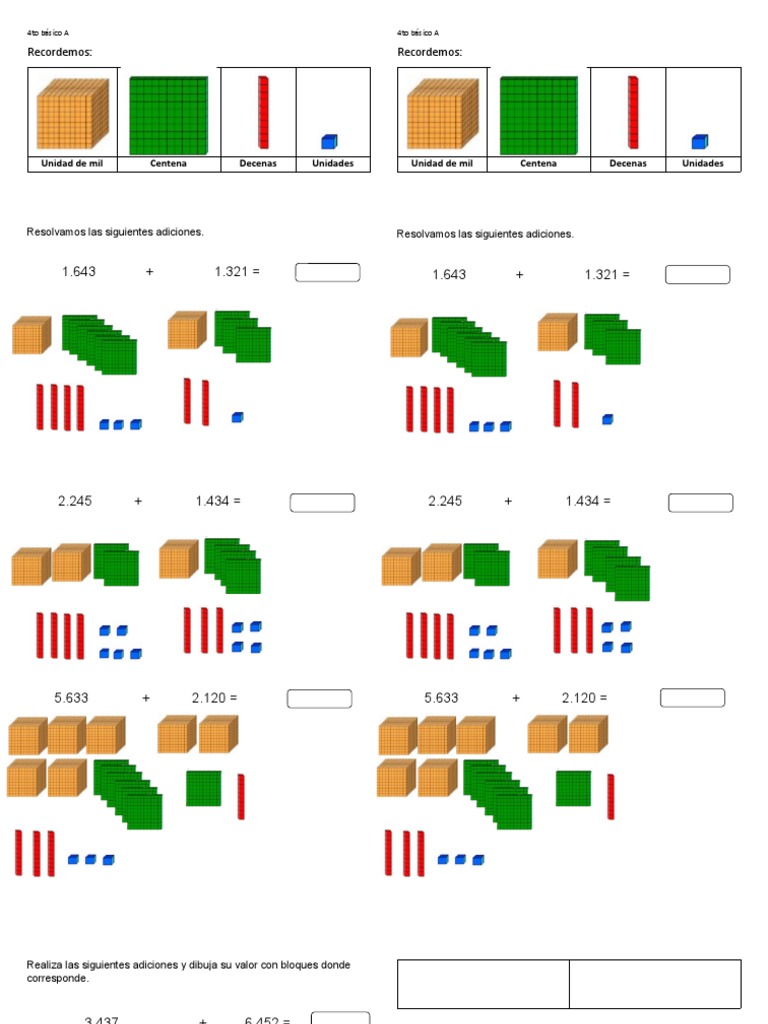 Sumas Con Bloques | PDF