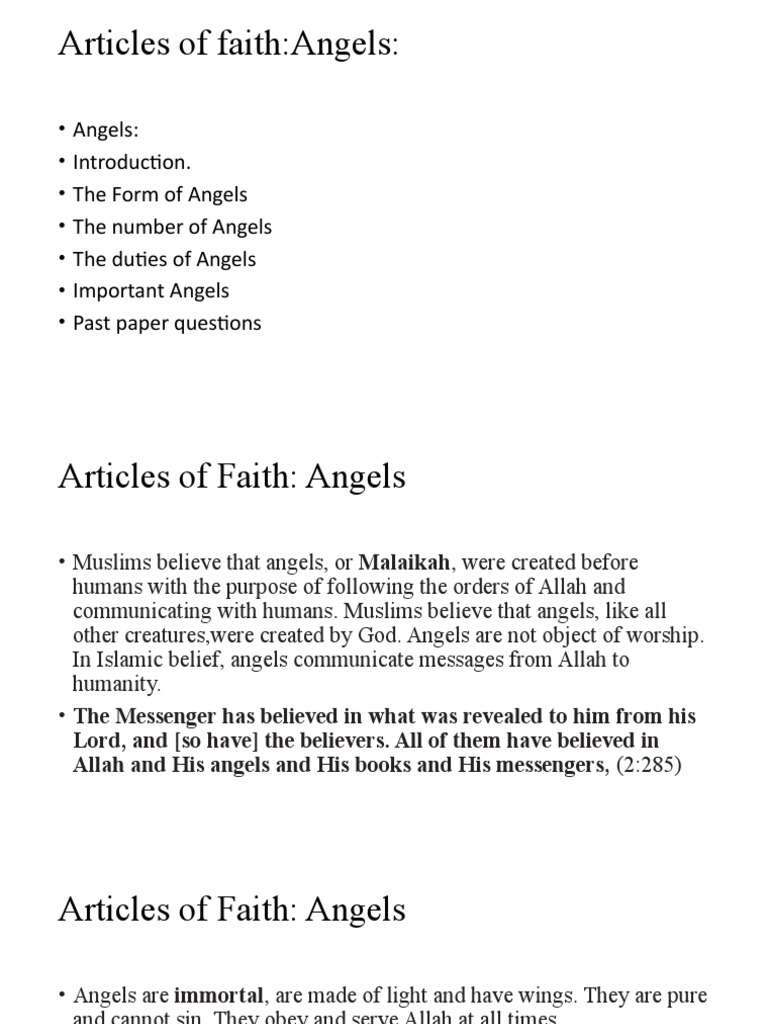 Angels | PDF | Angel | Prophets And Messengers In Islam