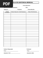 Planilla Asistencia IOSFA | PDF