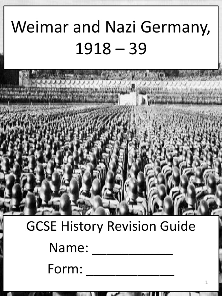 Weimar and Nazi Germany 1918-39 Revision Booklet | PDF