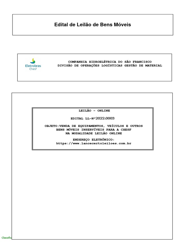 EDITAL_LEILÃO_LL_2022.0003 | PDF