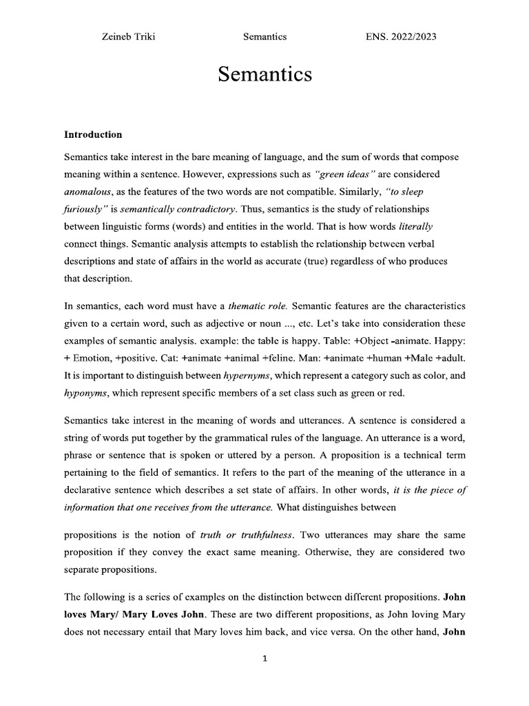 Semantics Semi Official | PDF