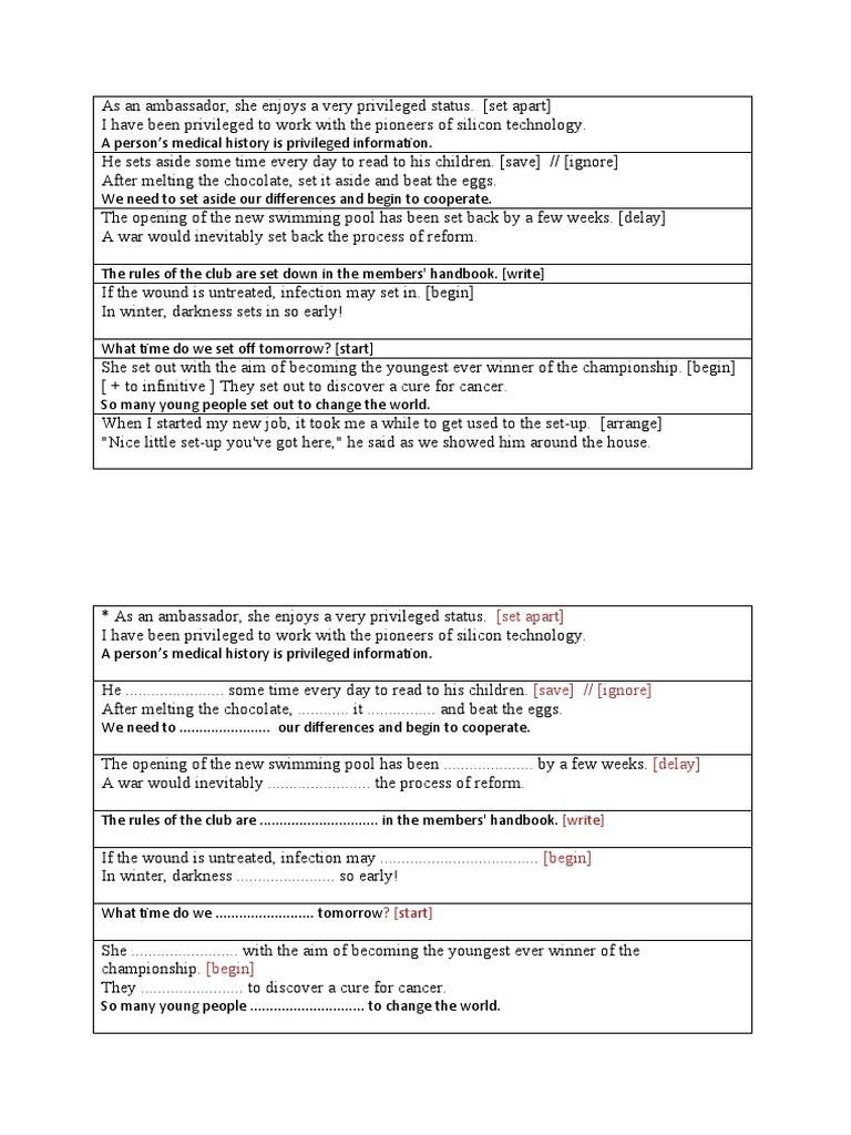 set - collocations | PDF