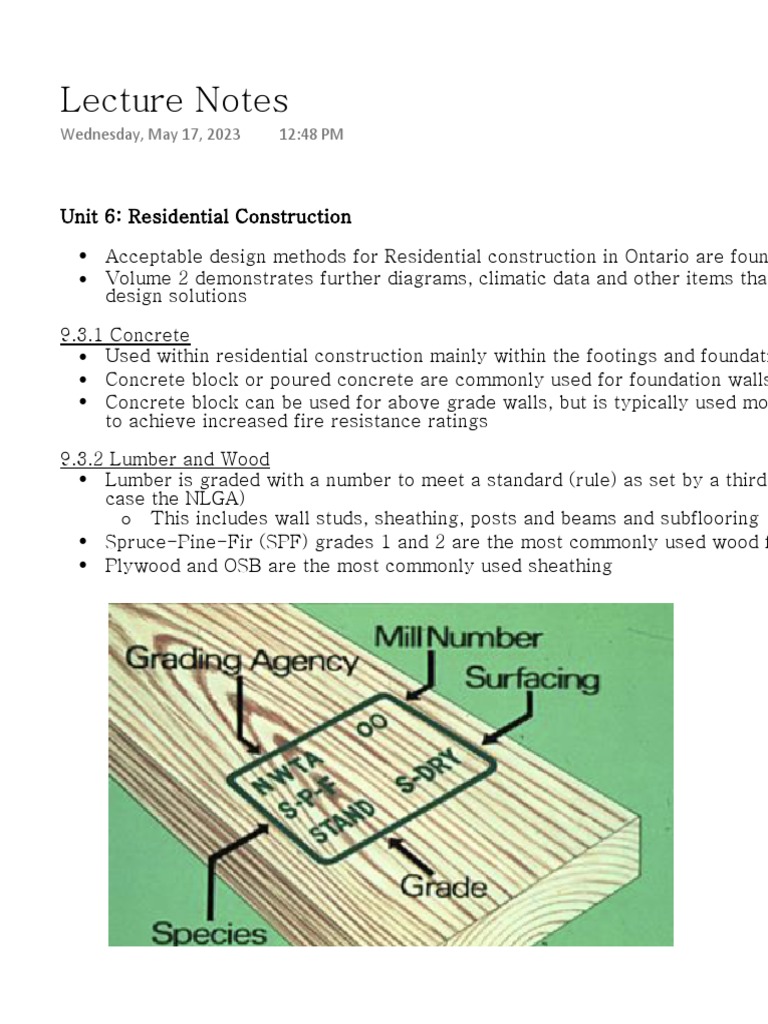 Lecture Notes 1 | PDF | Roof | Wall Lecture Notes 1 | PDF | Roof | Wall