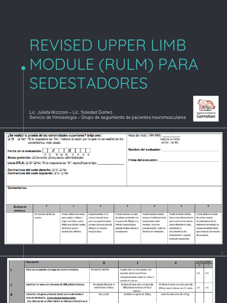 Evaluación RULM para Pacientes Neuromusculares | PDF | Codo | Hombro
