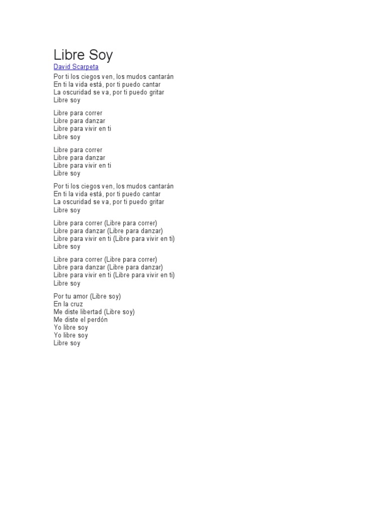 Libre Soy David Scarpeta Letra | PDF