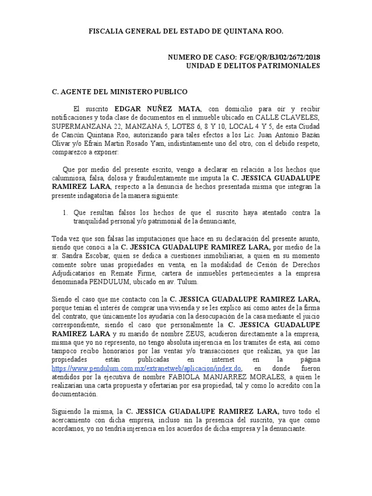 Contestacion Denuncia | PDF | Castigos | Derecho penal