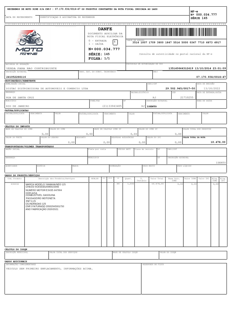 Nota Fiscal | PDF | Recibo | Business