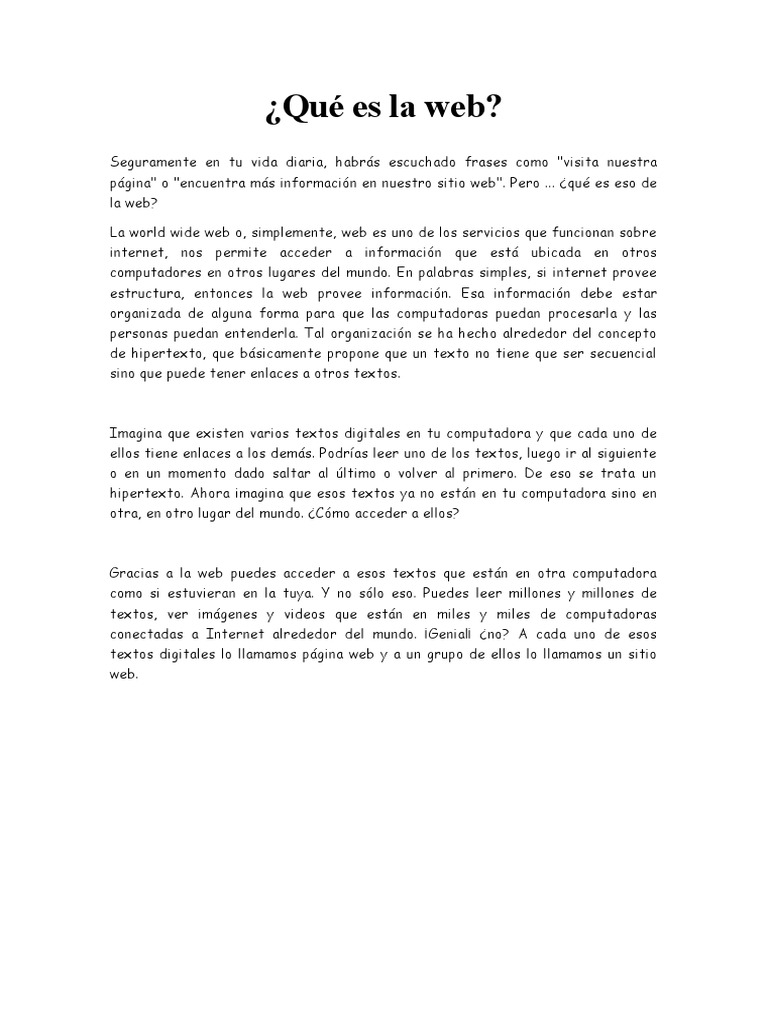 Qué Es La Web | PDF