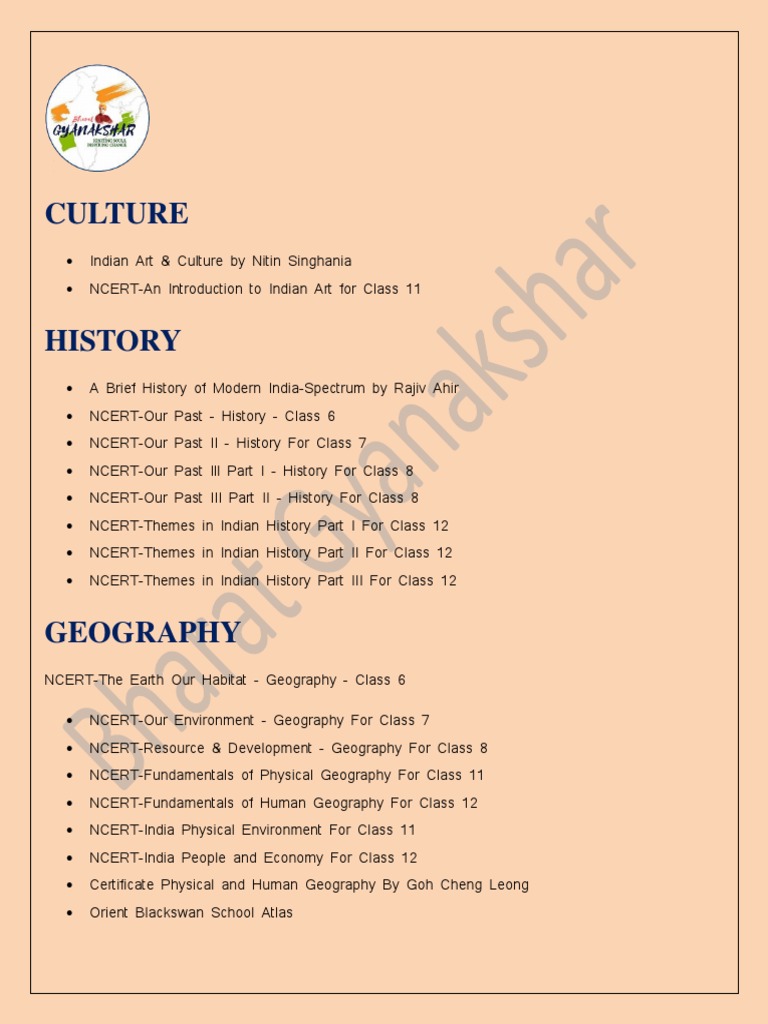 UPSC Book List for Civil Services Exam | PDF