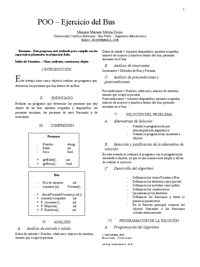 POO Ejercicio Del Bus | PDF