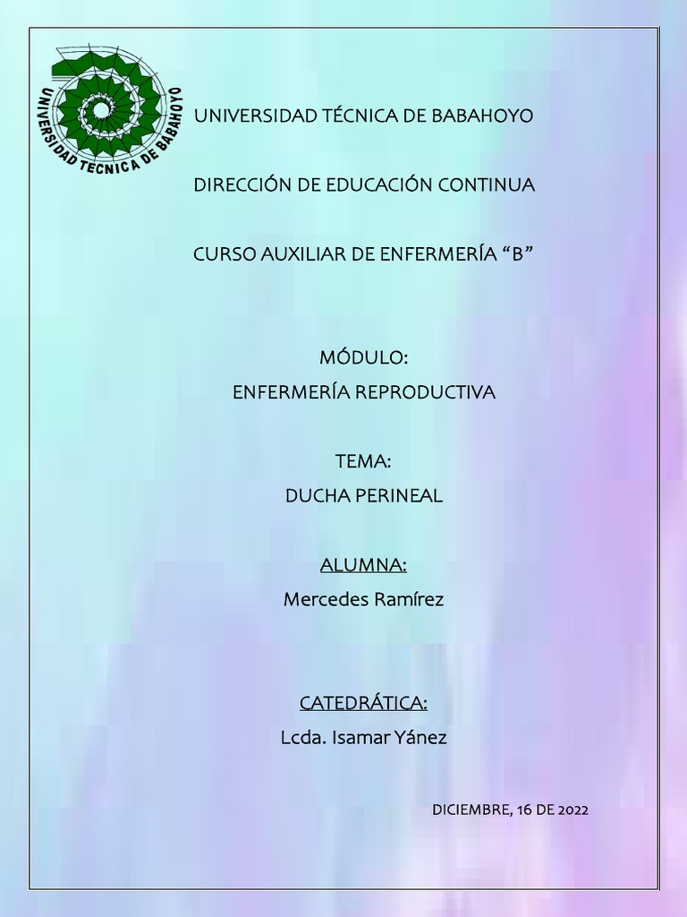 Ducha Perineal | PDF | Lavado de manos | Higiene