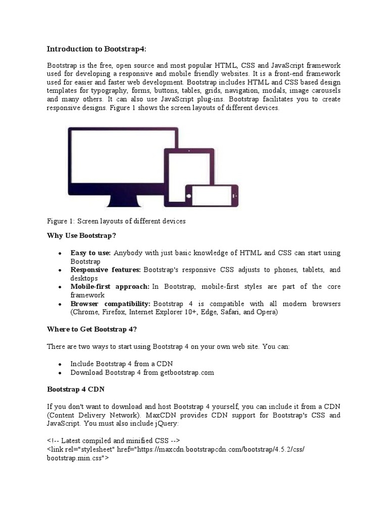 Bootstrap 4.0 Notes | PDF